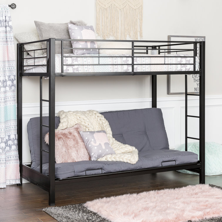 Metal bunk beds twin over full futon store